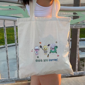 Skzoo Stray Kids Surfin Inspired Tote Bag | Cute Kpop Leebit Dwaekki ...