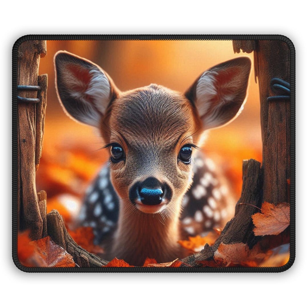 Baby Deer Gaming Mouse Pad, Cute Fawn Desk Mat, Forest Animal Mousepad ...