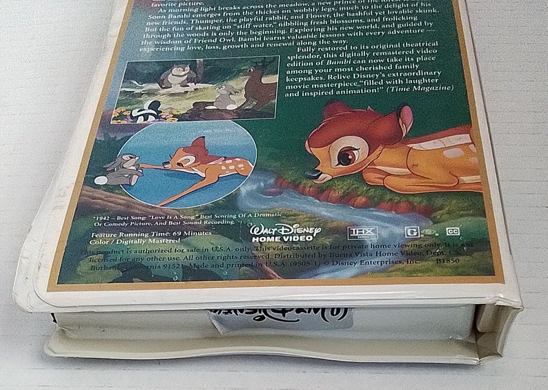 BAMBI Walt Disney VHS 55th Anniversary 1997 Masterpiece Good Condition ...