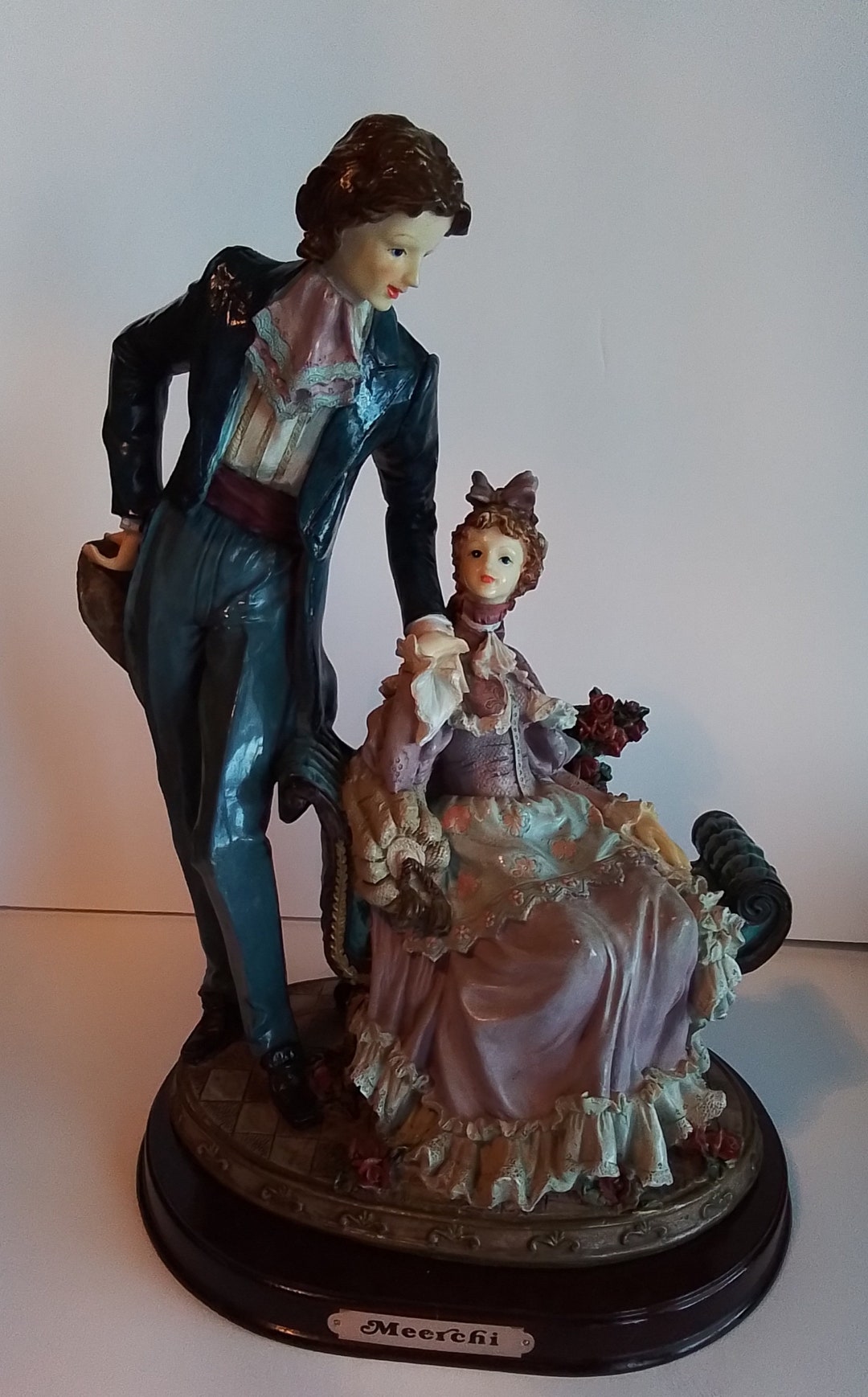 Vintage Meerchi Victorian Couple,female Seated With Flowers Hand ...