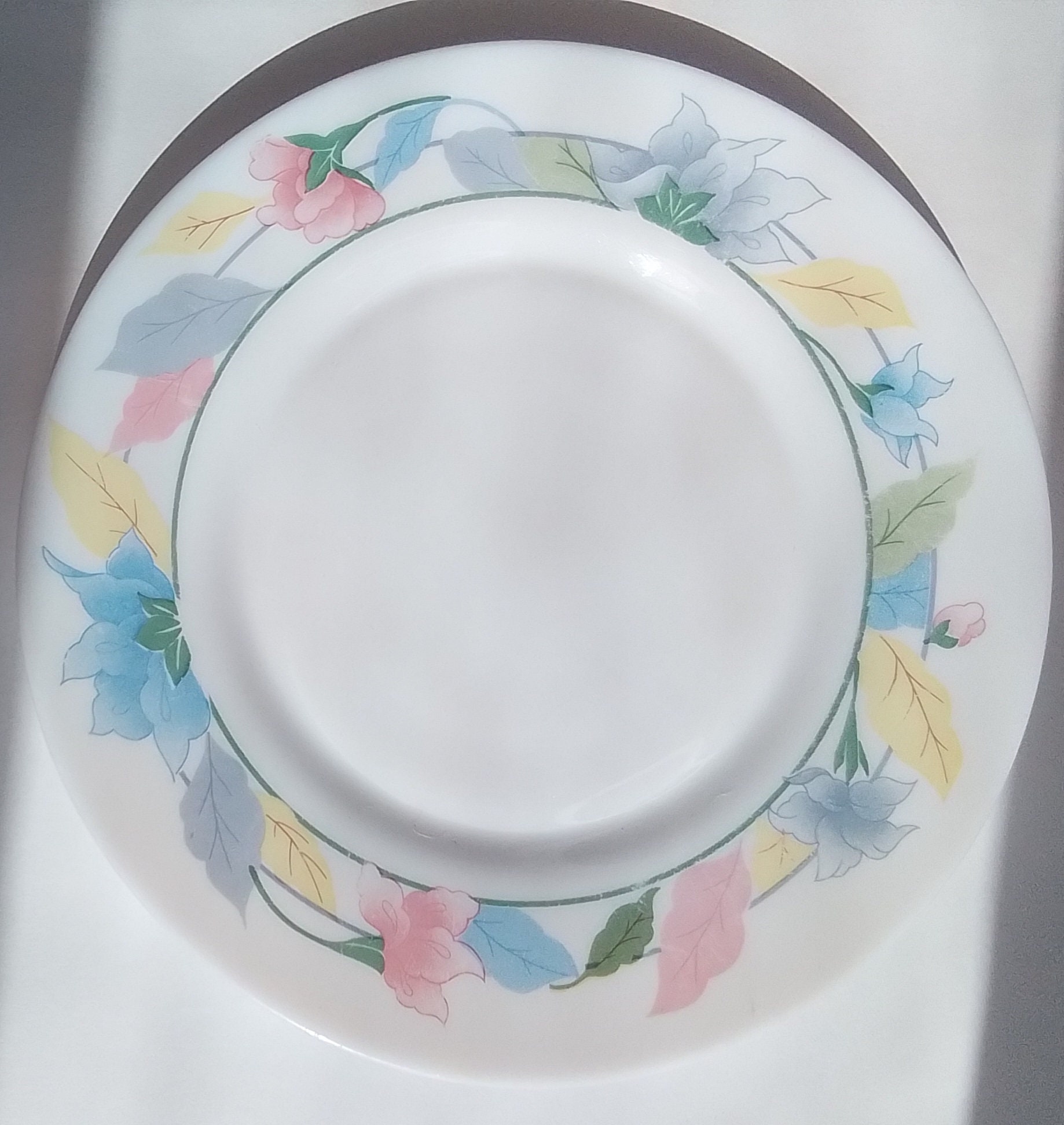 Arcopal Floral Pastel Fliwers Salad Plates Vintage Made in France Set ...
