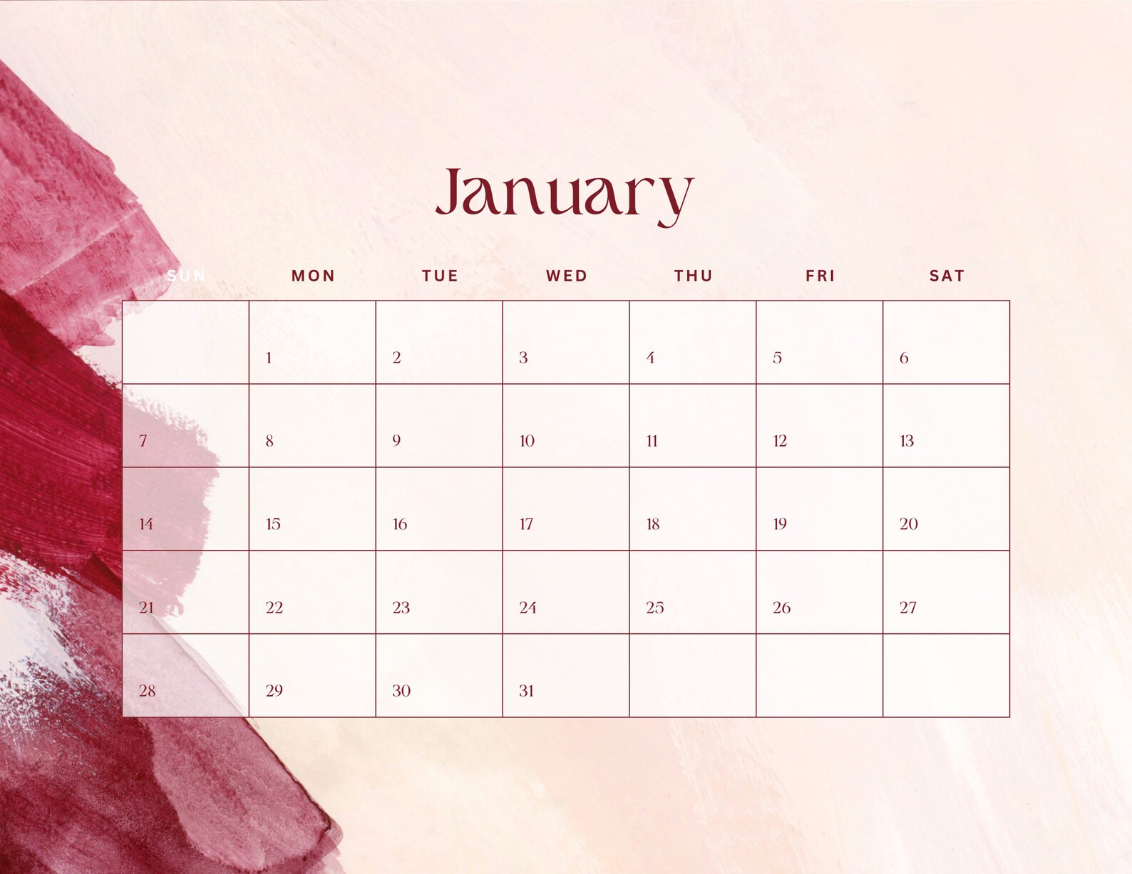 Colorful Abstract Monthly 2024 Wall Calendar Digital Download - Etsy