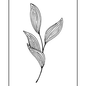 Black and White Simple Leaf Print Set- Digital Download - Etsy