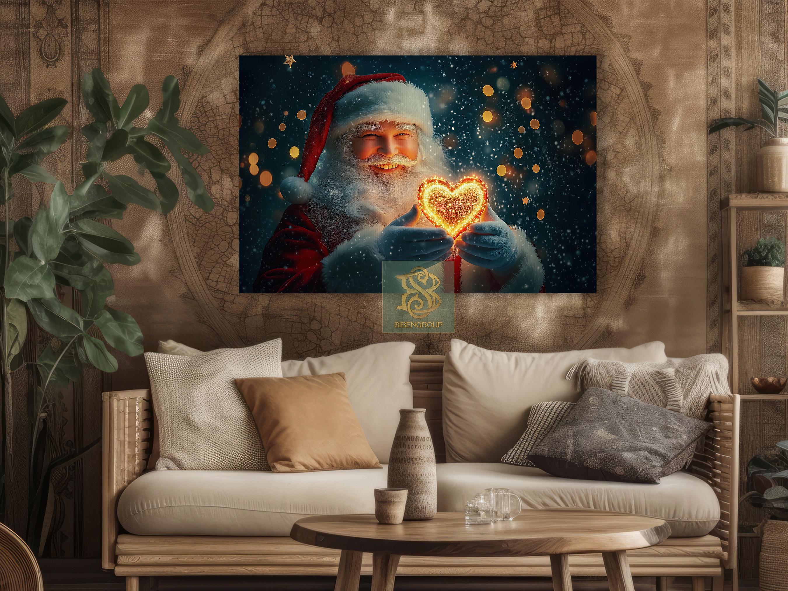 Vintage Santa Claus Canvas Print: Cozy Christmas Wall Art - Etsy