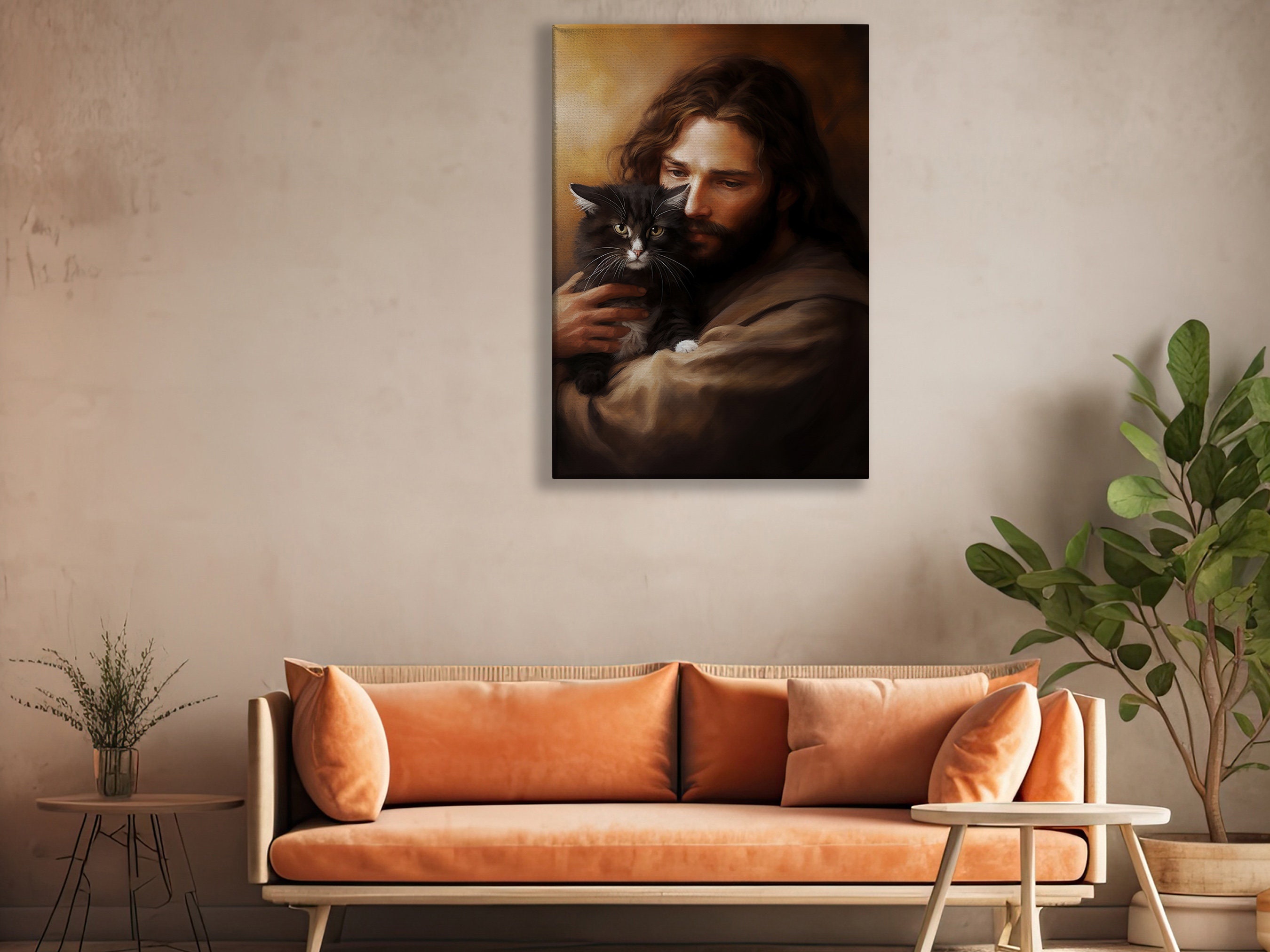 Vintage Jesus Painting, Jesus Art Print, Jesus Canvas Print, Jesus ...