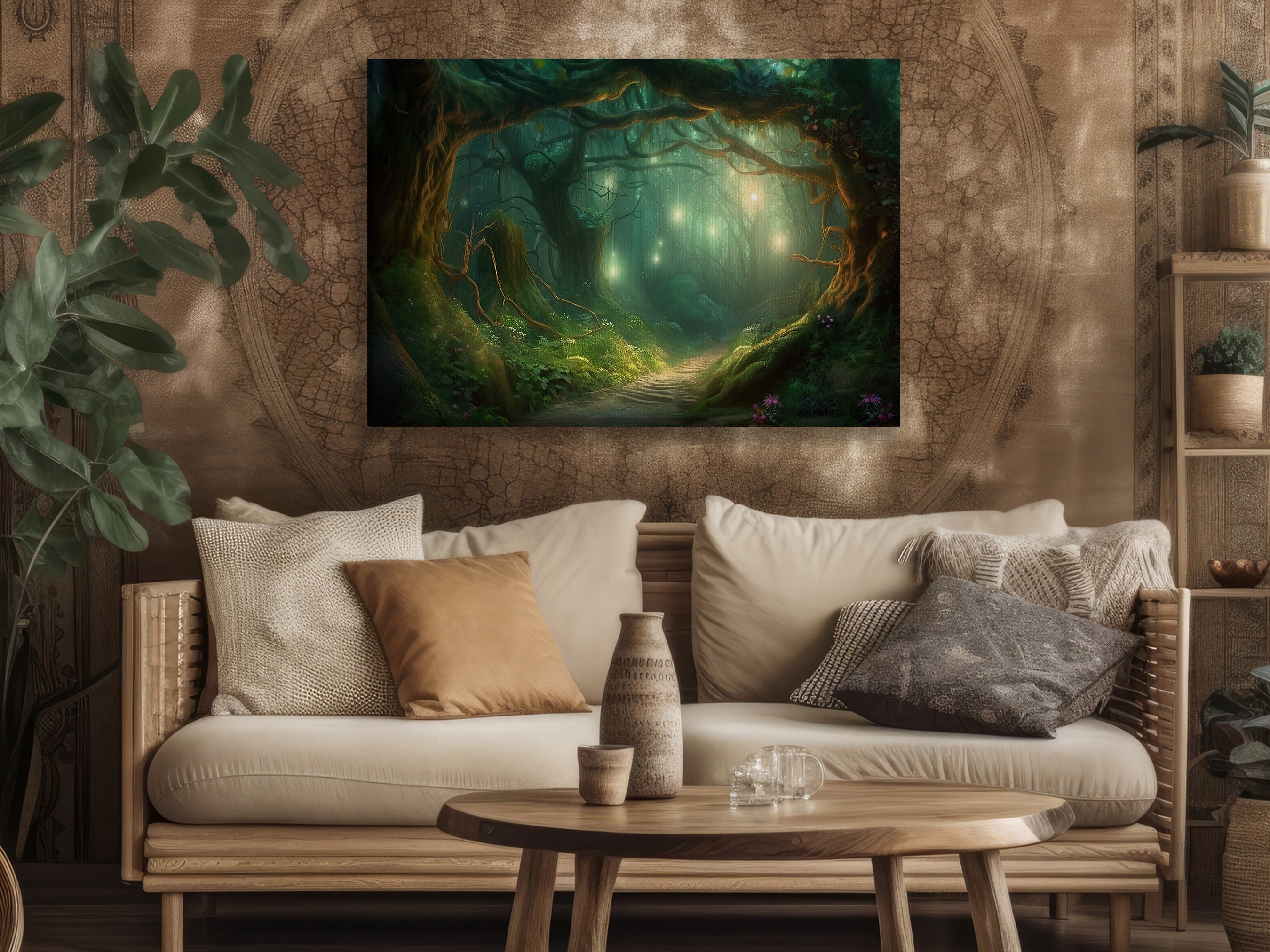 Magical Forest Light Painting, Enchanted Forest Art Print, Mythical ...