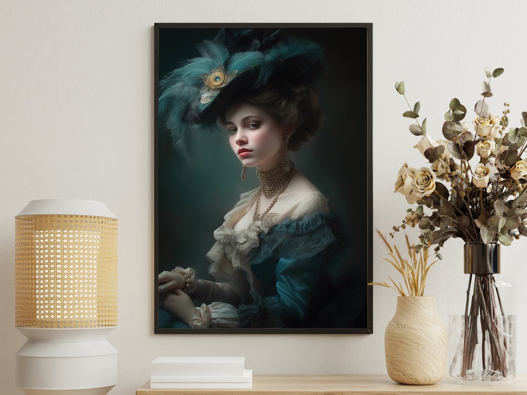 Vintage Victorian Woman Painting, Victorian Art Print, Victorian Canvas ...