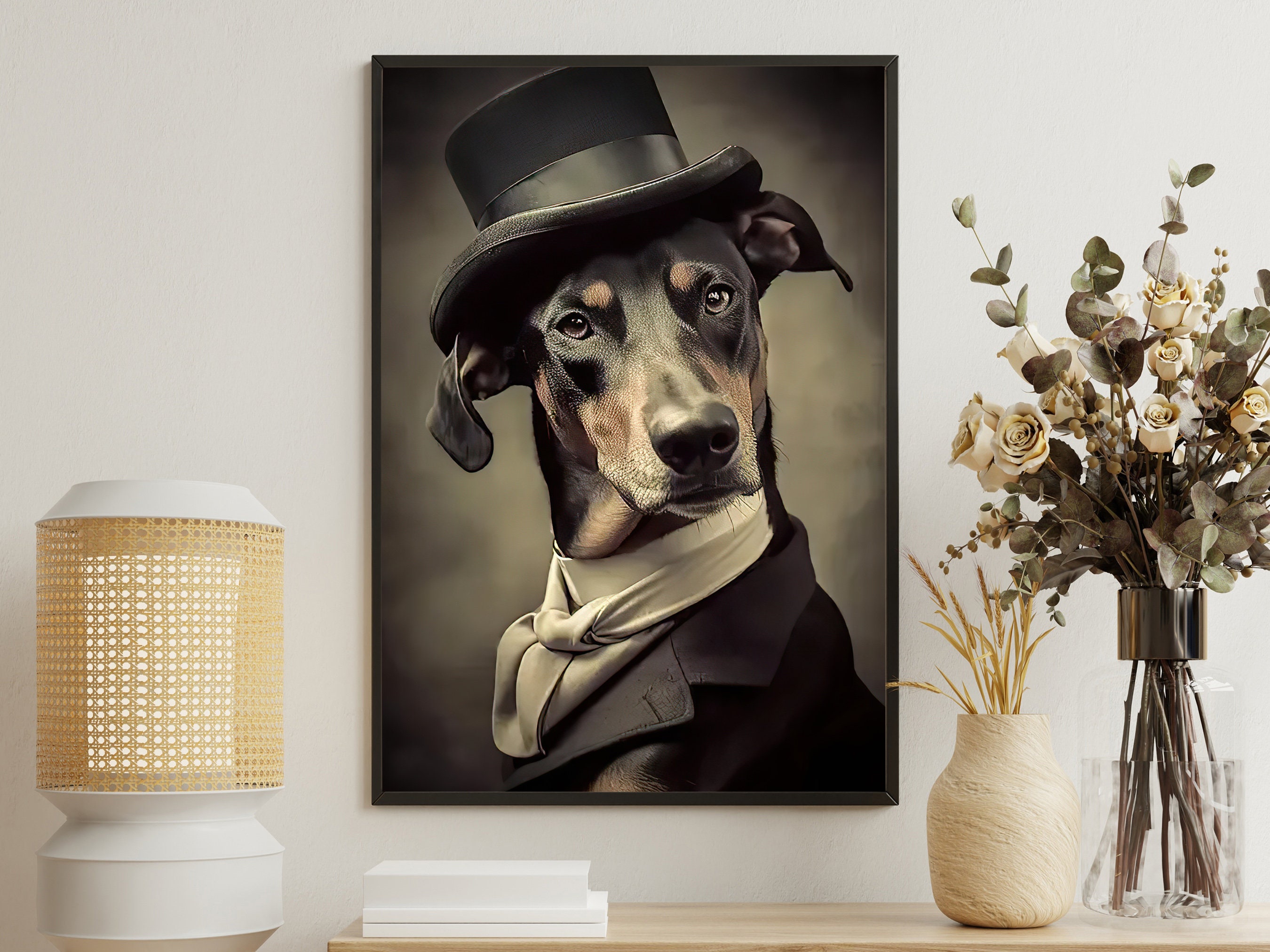 Victorian Dog Portrait Painting, Dog Art Print, Dog Canvas Print ...