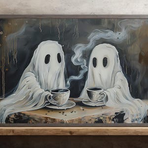 Vintage Ghosts Having Tea Canvas Print: Halloween Wall Art - Etsy