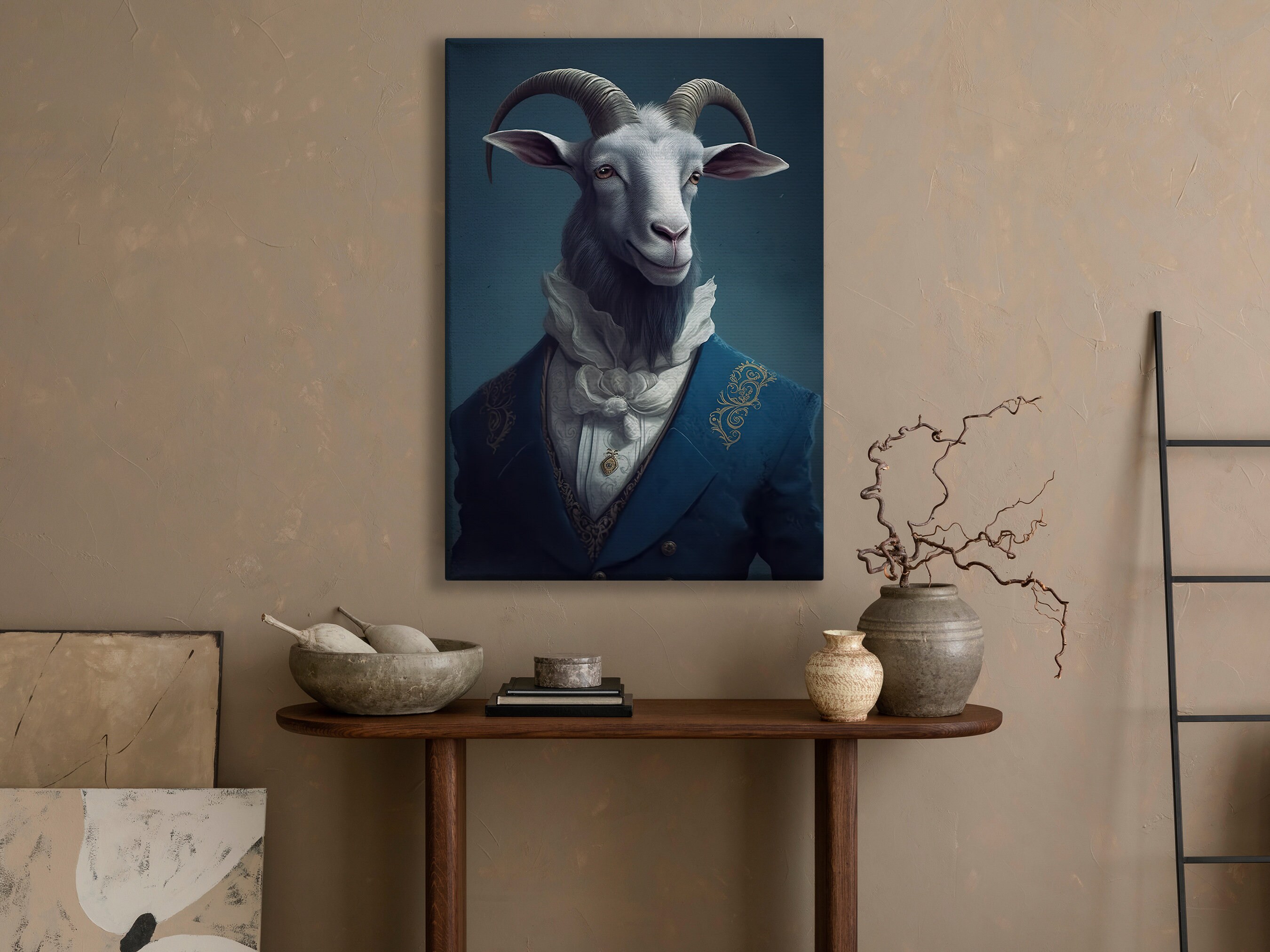 Victorian Goat in Suit Painting, Goat Art Print, Goat Canvas Print ...