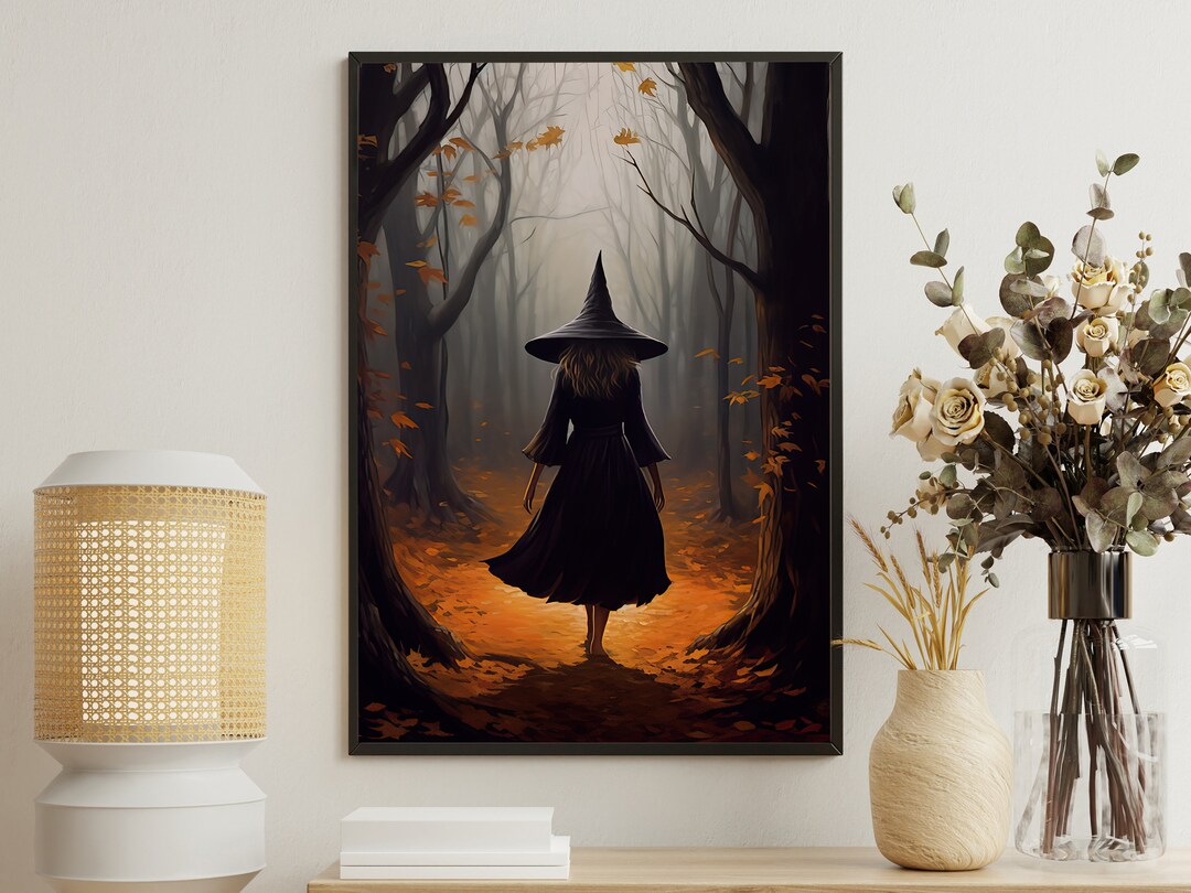 Mythical Witch Painting, Witch Art Print, Witch Canvas Print, Gothic Art Print, Witch Poster ...