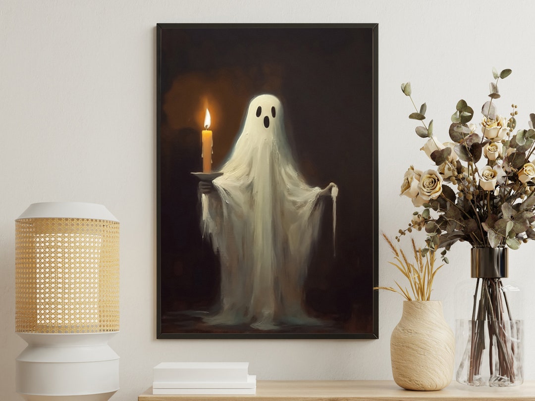 Vintage Ghost Painting, Ghost Art Print, Ghost Canvas Print, Gothic Art ...