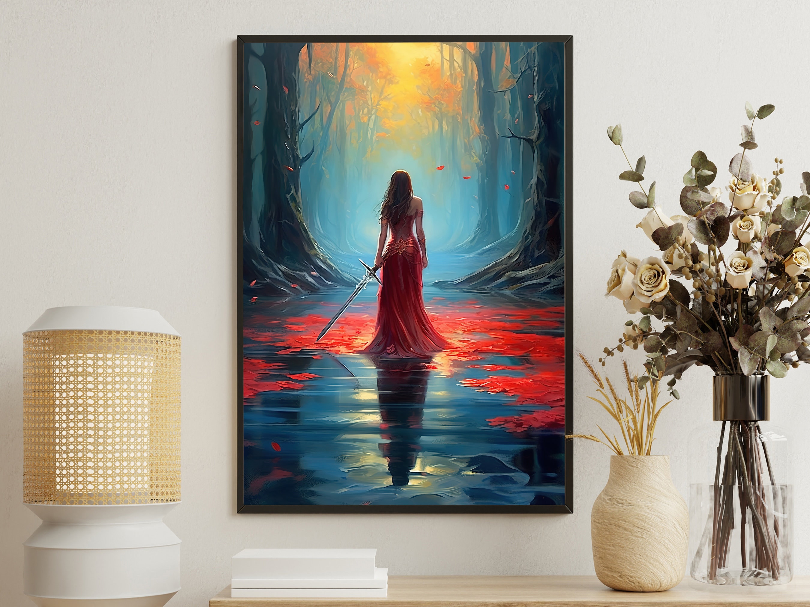 Athena Goddess Painting, Athena Art Print, Greek Mythology Canvas Print ...