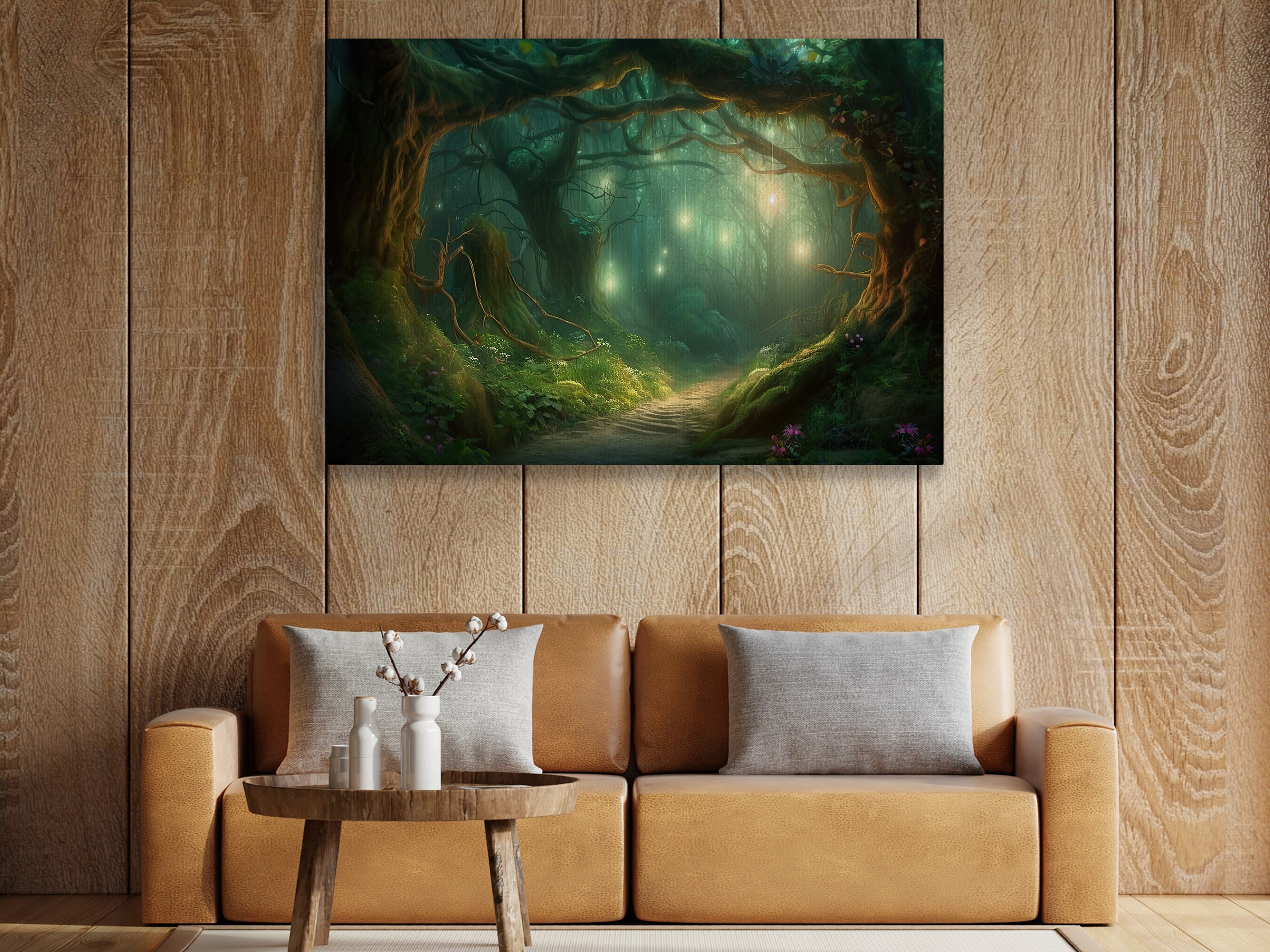 Magical Forest Light Painting, Enchanted Forest Art Print, Mythical ...