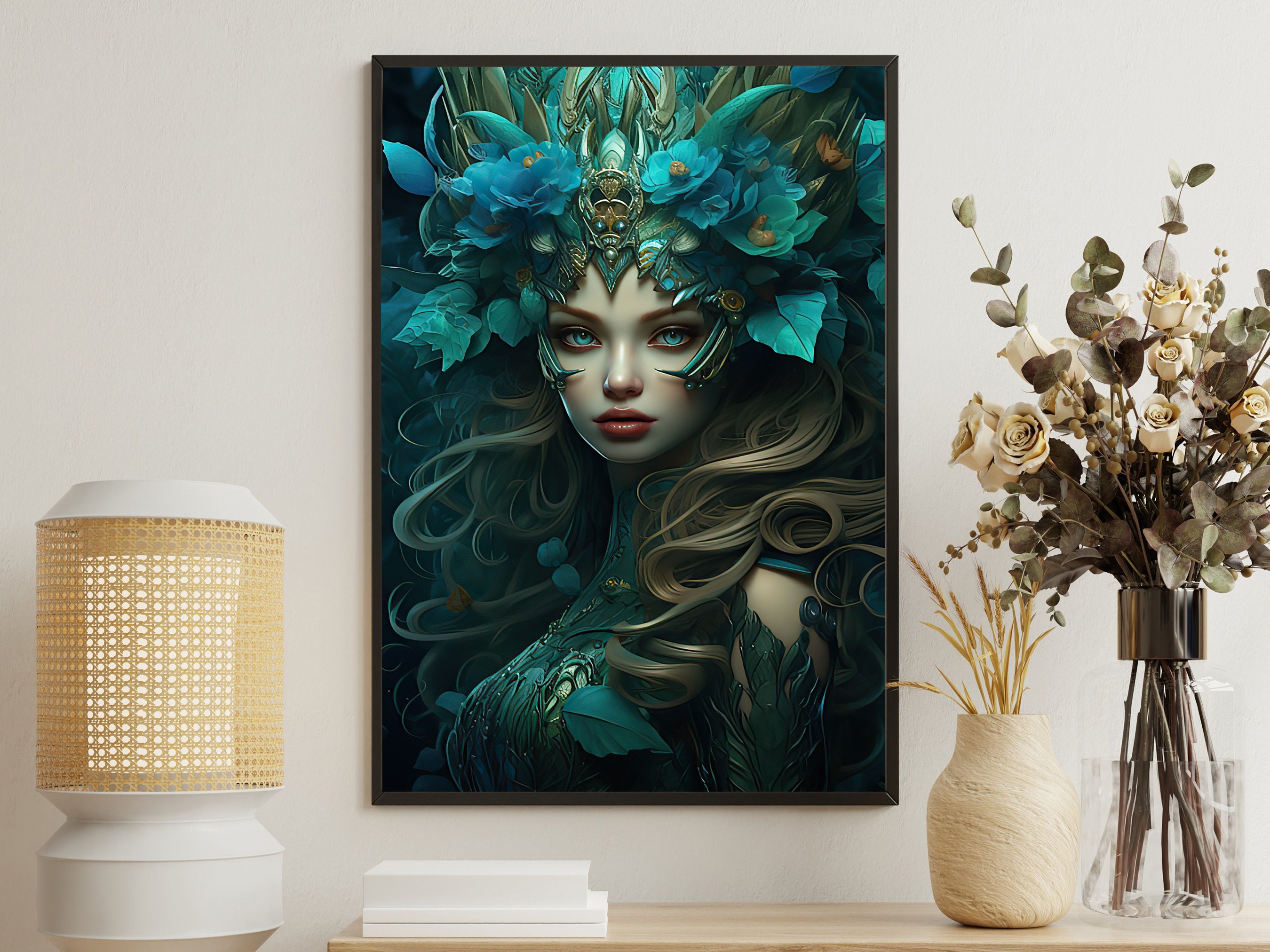 Mythical Goddess Female Canvas Art Print Fairy Greek Mythology Poster ...