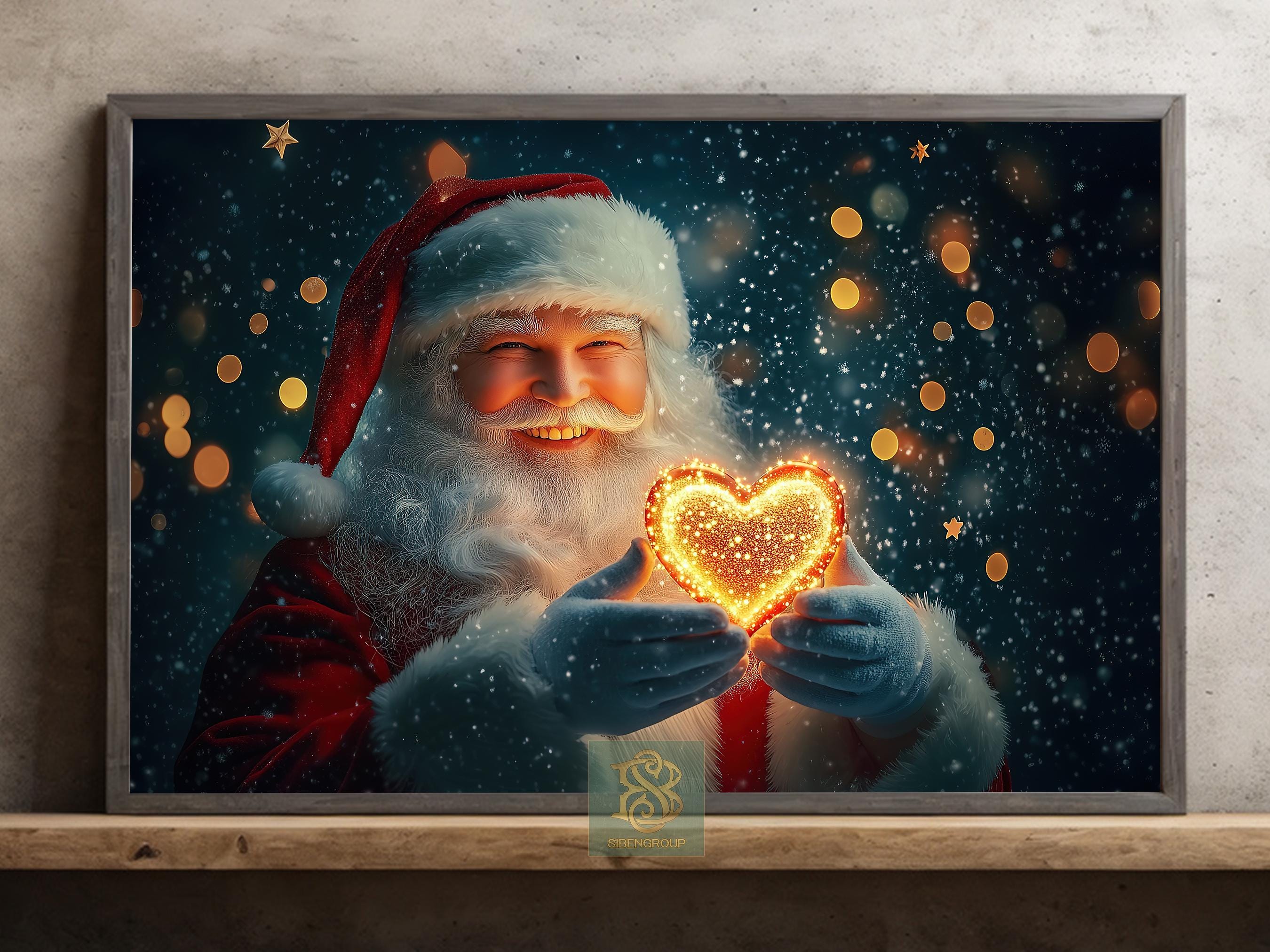 Vintage Santa Claus Canvas Print: Cozy Christmas Wall Art - Etsy