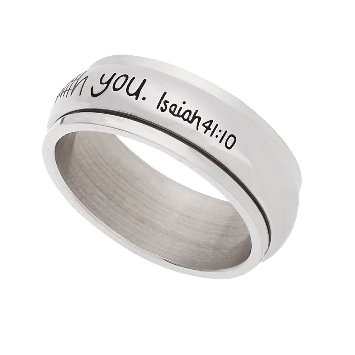 8mm Women's Spinner Ring - Do Not Fear, for I Am With You Isaiah 41:10 ...