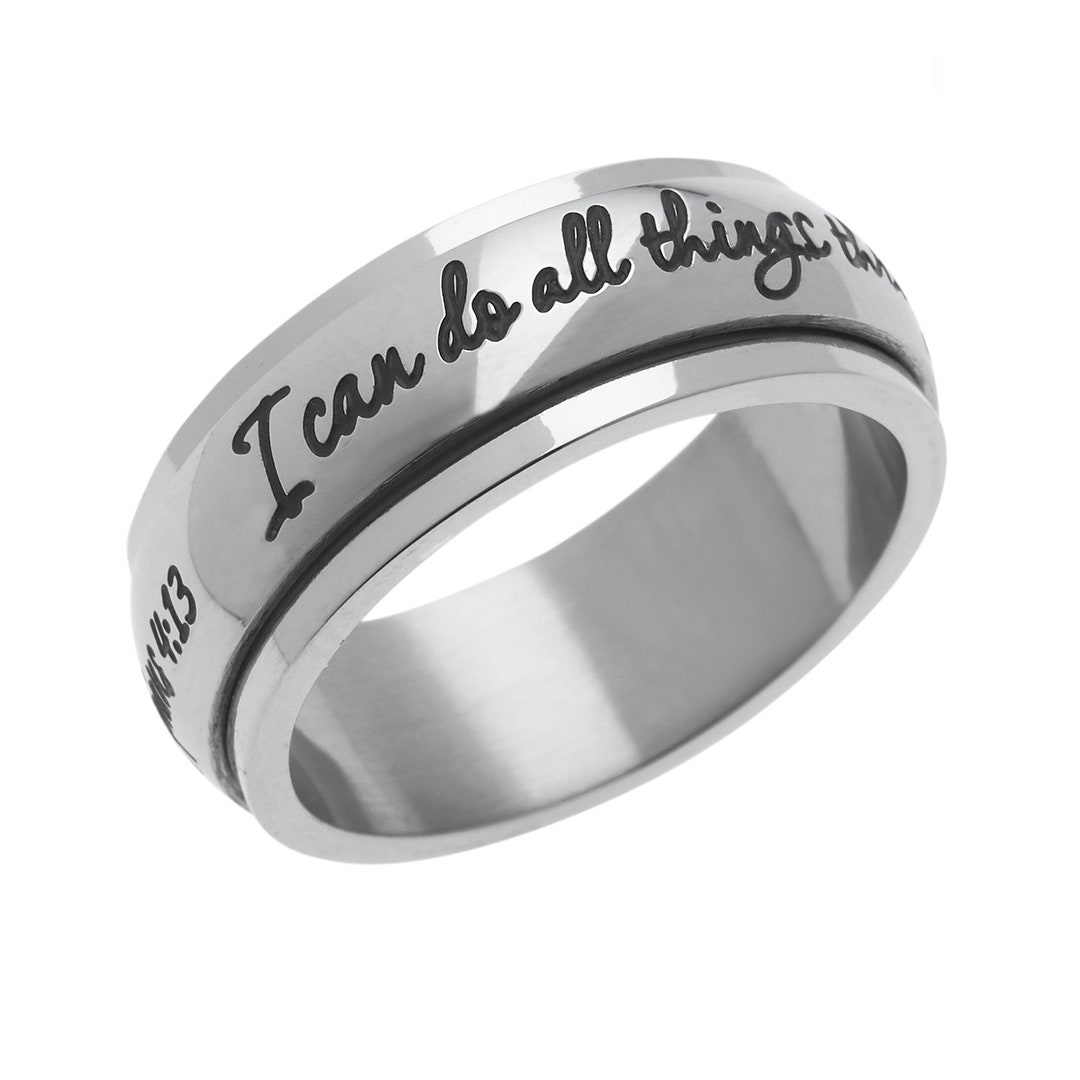 8mm Women's Spinner Ring - I Can Do All Things Through Christ ...