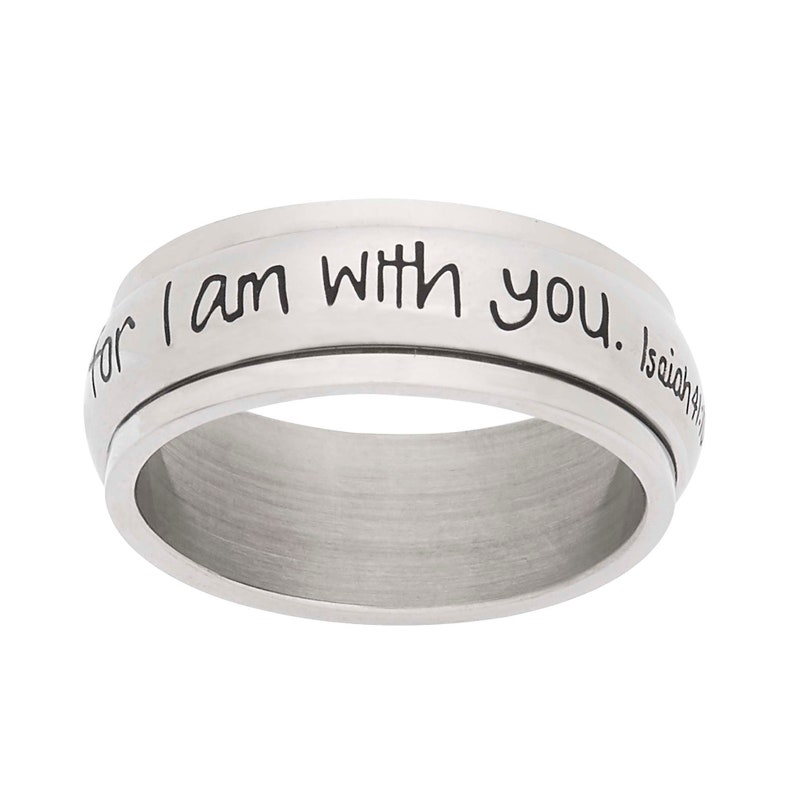 8mm Women's Spinner Ring Do Not Fear for I Am With You - Etsy
