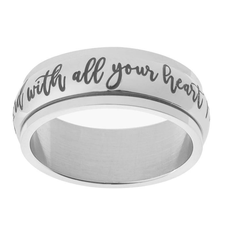 8mm Women's Spinner Ring - Trust in the Lord With All Your Heart ...