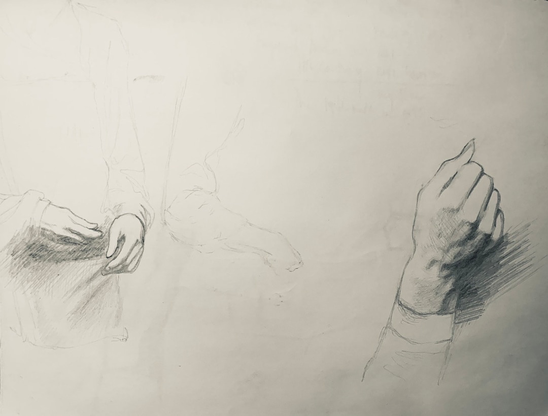 Hands Study Drawing - Etsy