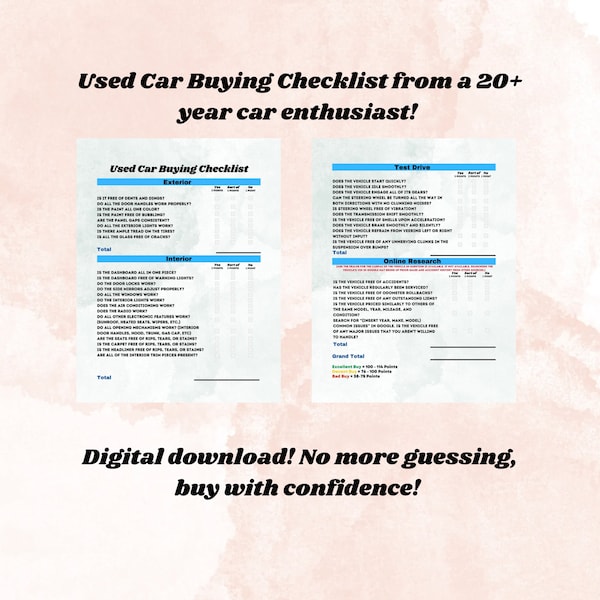 Buying A Car Checklist Etsy buying-a-car-checklist-etsy