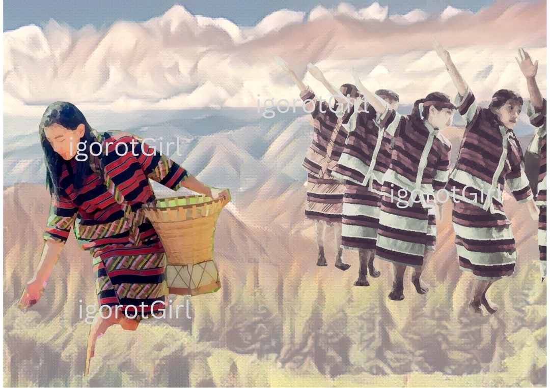 Igorot Harvesting and Dancing Digital Landscape - Etsy