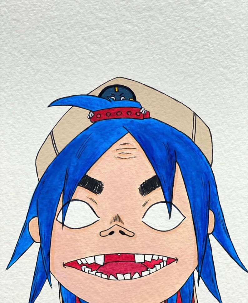 Lead Singer Animated Character From Gorillaz Band Painting - Etsy