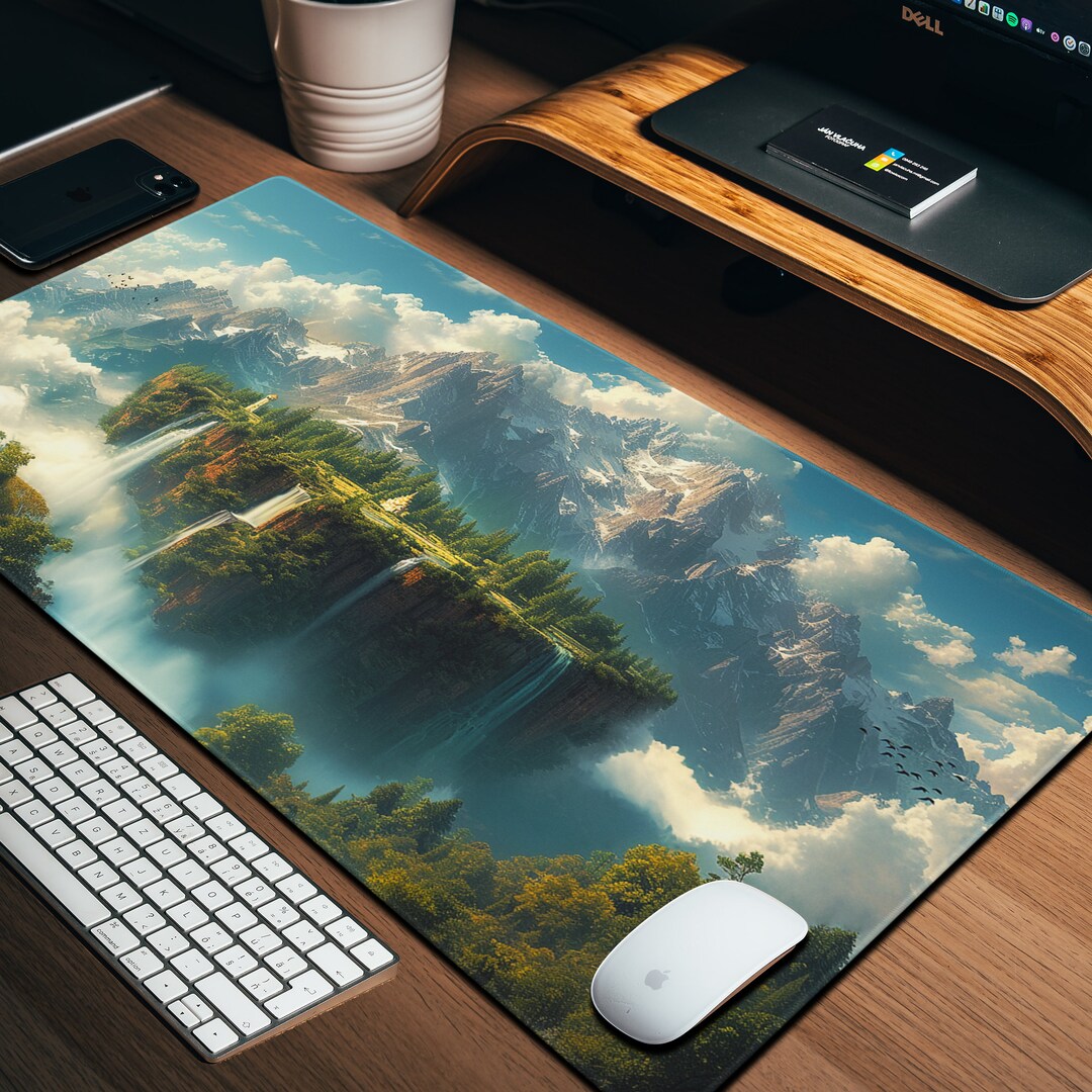 Floating Island Enclave Gaming Mouse Pad, Large Landscape Desk Mat - Etsy