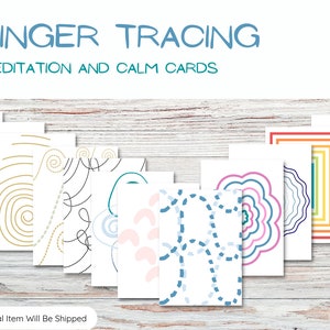 Finger Tracing Calming Cards, Printable Mindfulness Flash Cards, Calm ...
