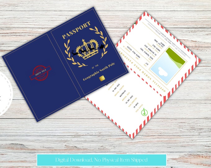 Elf Passport, Elf Visa, Editable Elf Passport Template, Instant ...