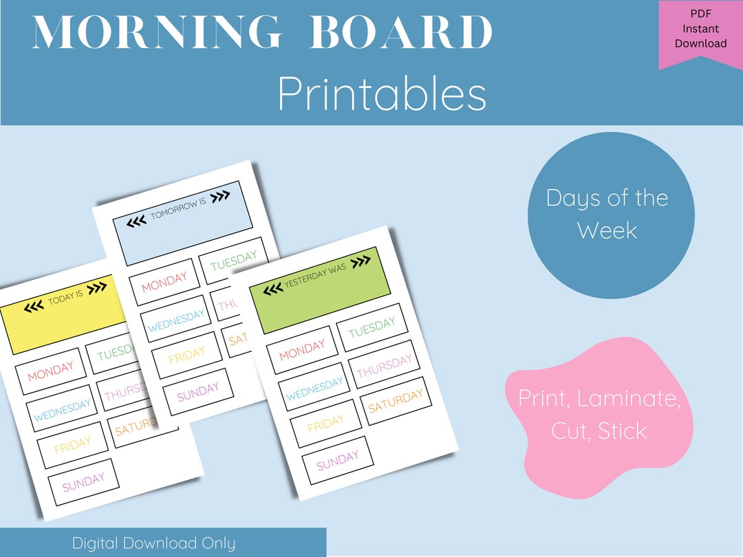 Morning Board Printable Activity Toddler Kids Homeschool - Etsy