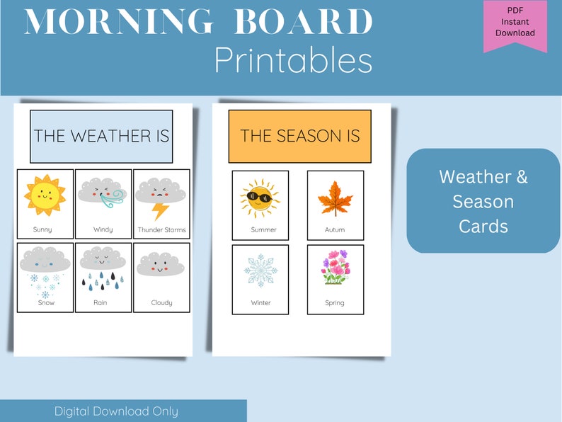 Morning Board Printable Activity Toddler Kids Homeschool - Etsy