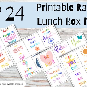 Lunchbox Notes for Kids, Printable Lunchbox Notes, Inspirational Notes ...