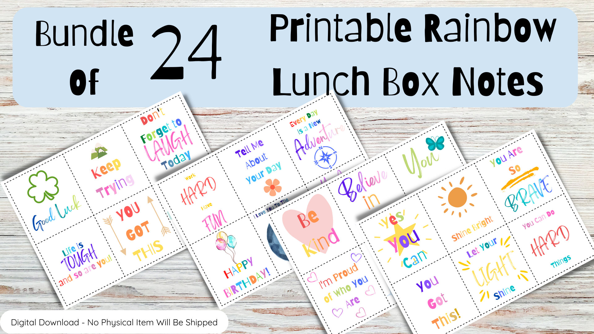 Lunchbox Notes for Kids, Printable Lunchbox Notes, Inspirational Notes ...