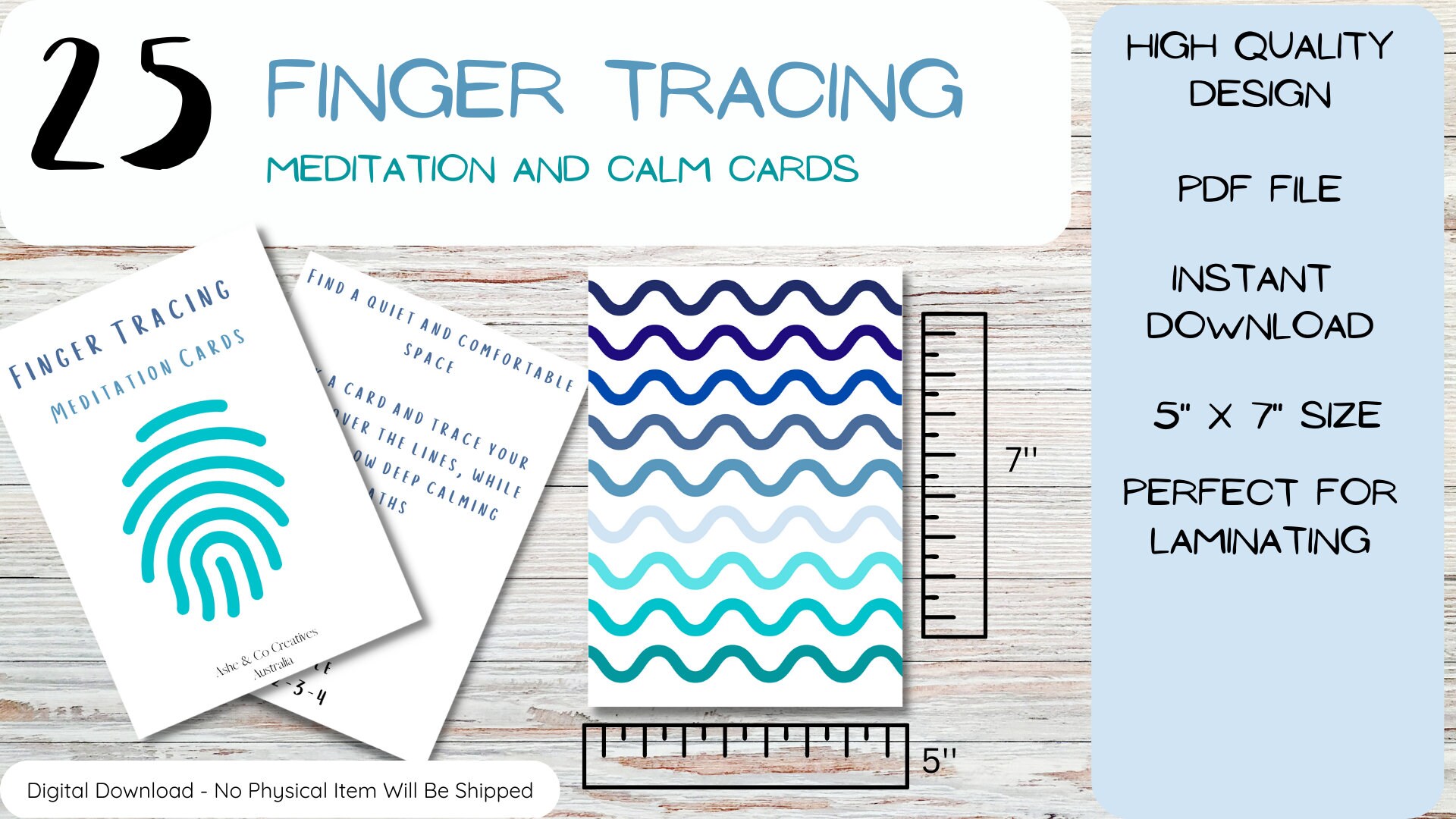 Finger Tracing Calming Cards, Printable Mindfulness Flash Cards, Calm ...