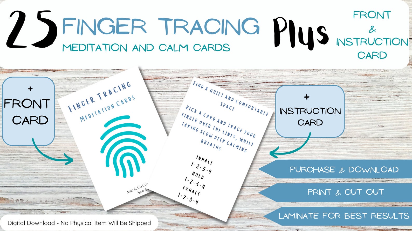 Finger Tracing Calming Cards, Printable Mindfulness Flash Cards, Calm ...