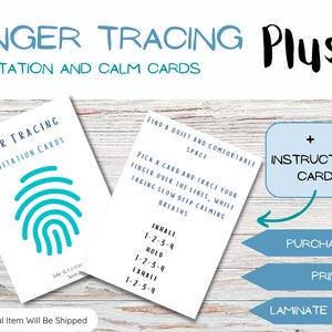 Finger Tracing Calming Cards, Printable Mindfulness Flash Cards, Calm ...