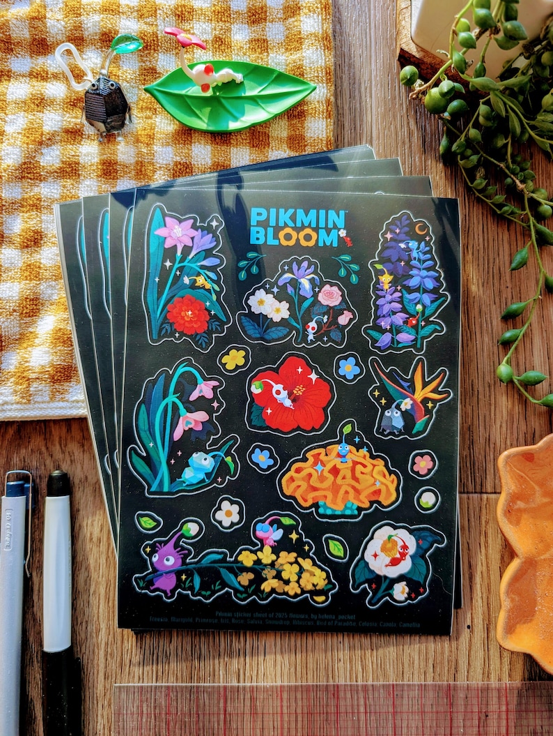 2025 Pikmin Flowers Sticker Sheet - Etsy