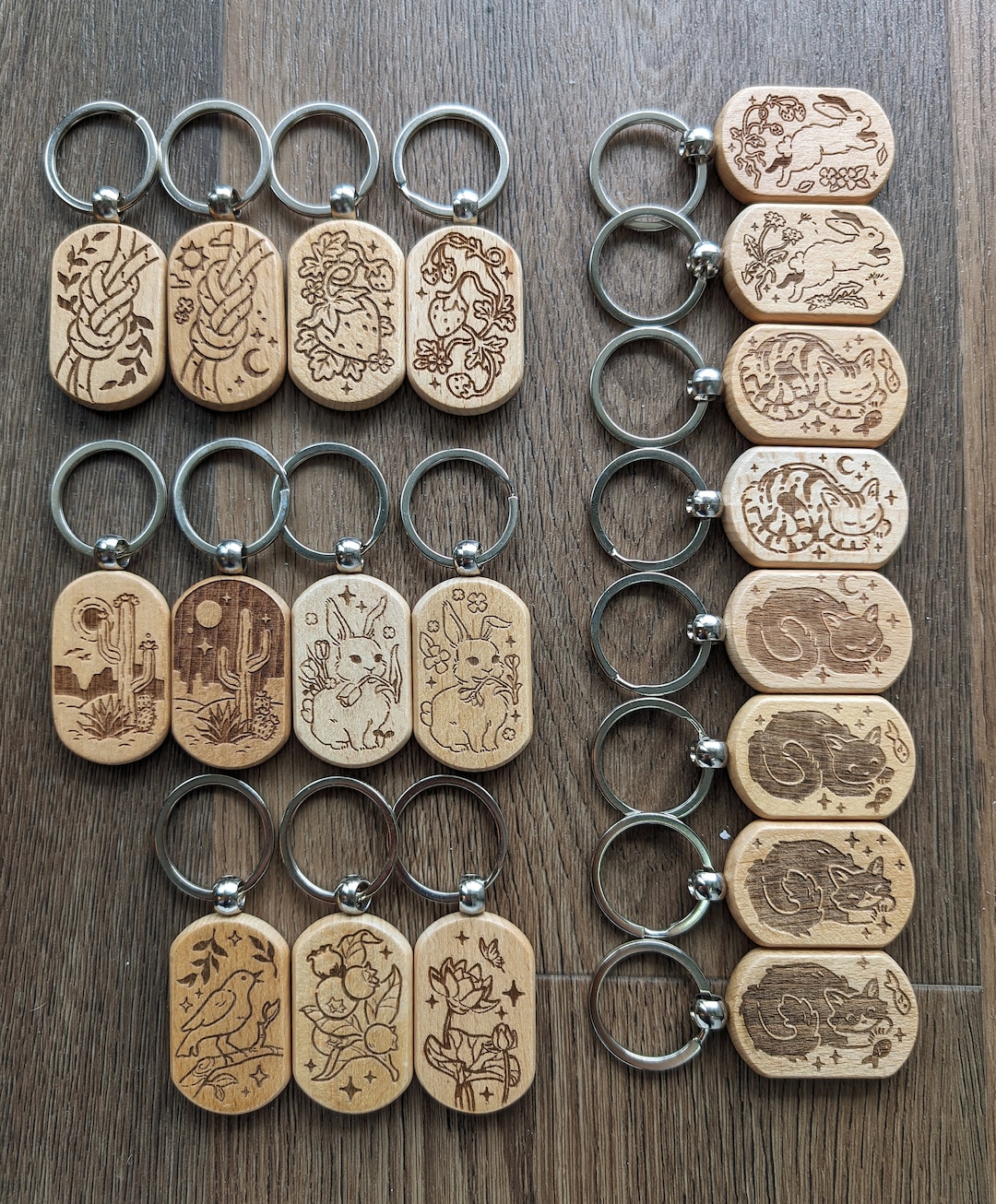 Wood Burned Keychains - Etsy