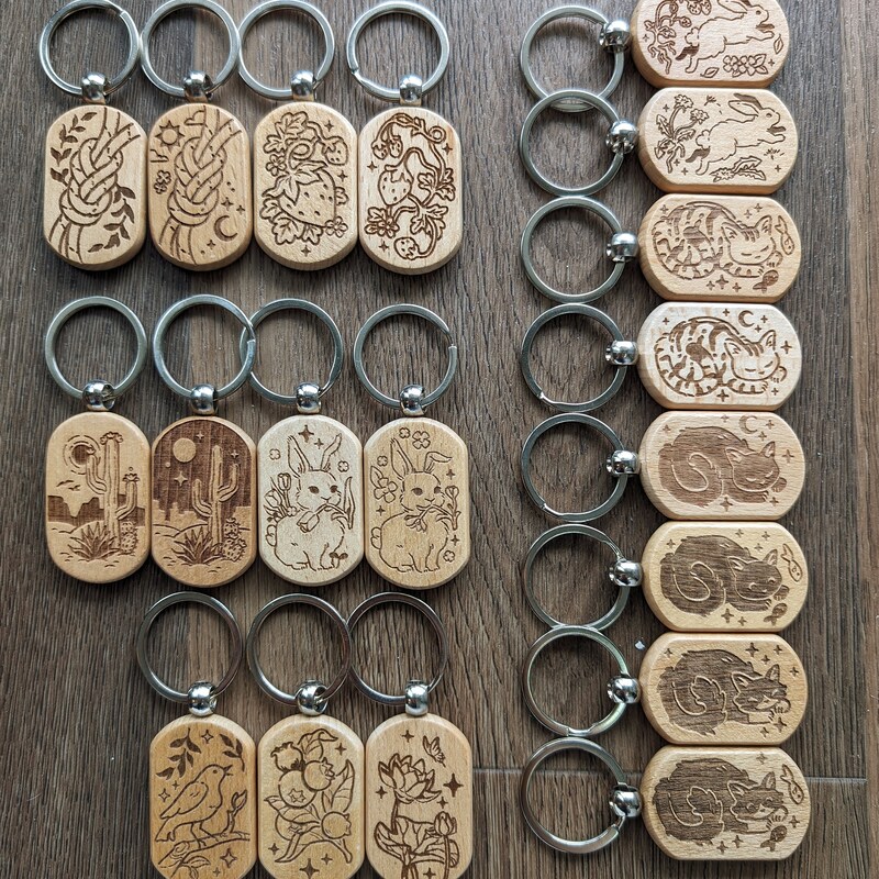 Wood Burned Keychain - Etsy
