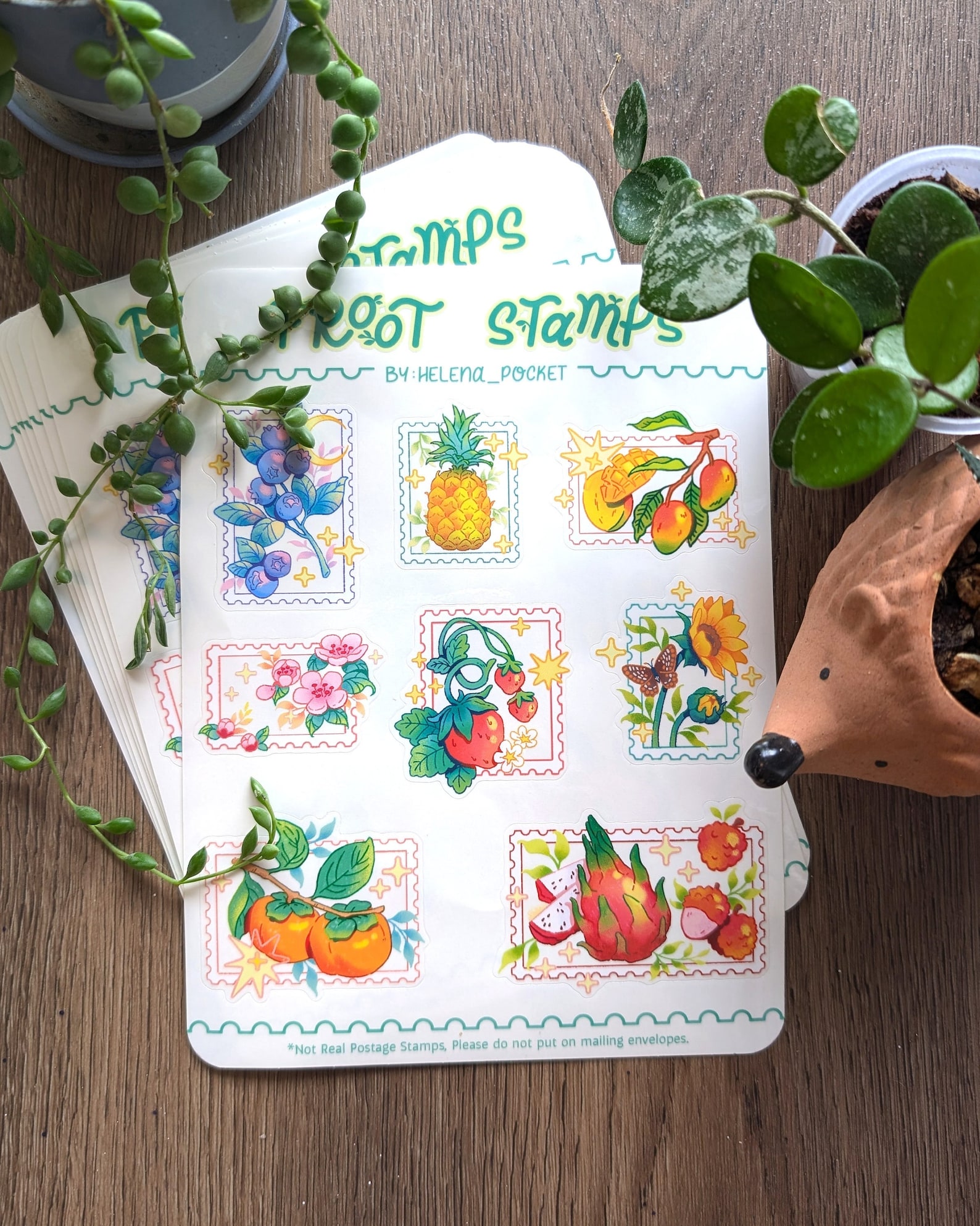 Transparent Fruit Stamps Sticker Sheet - Etsy