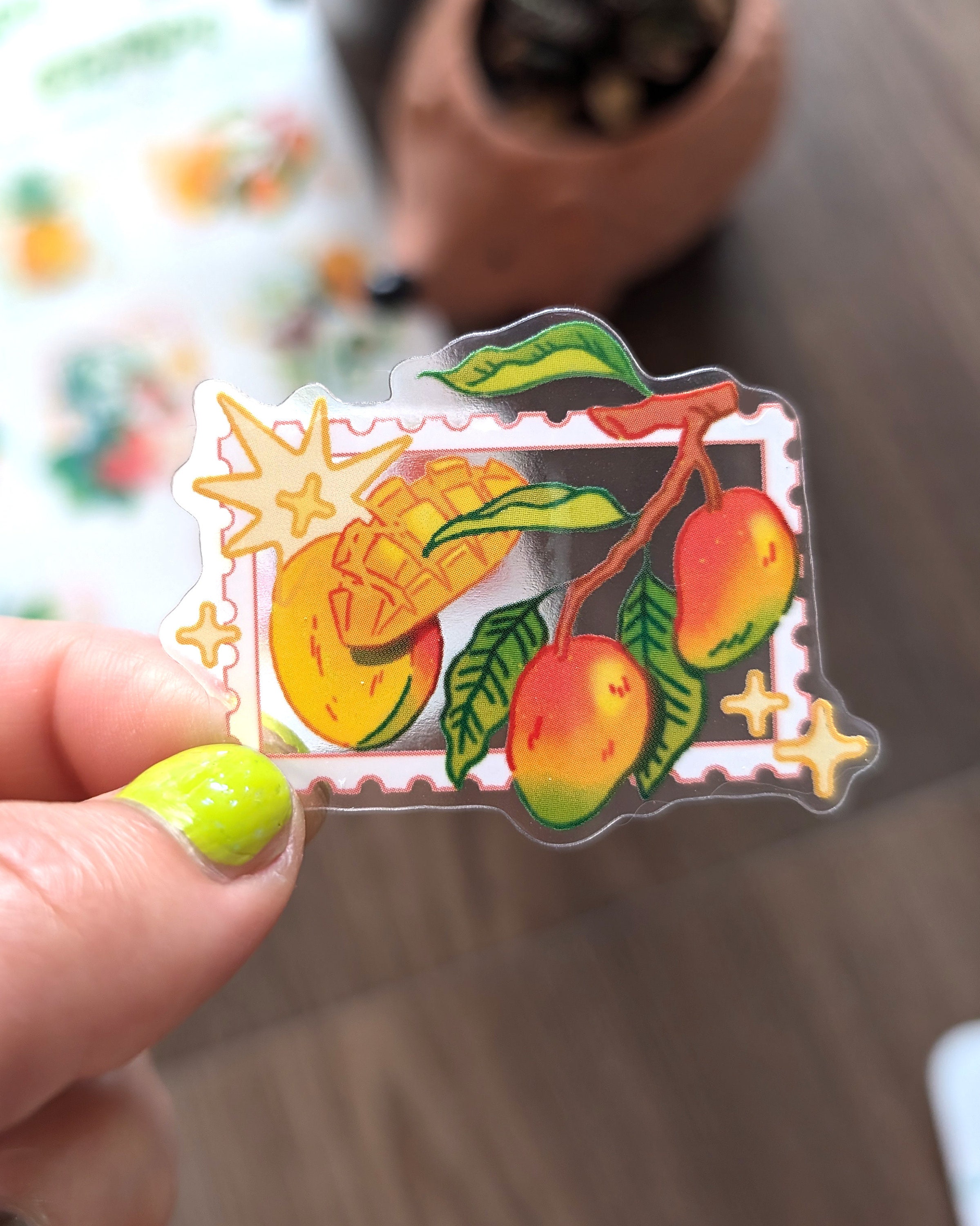 Transparent Fruit Stamps Sticker Sheet - Etsy