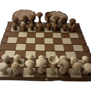 Forest Chess and Checkers Set – Nature-inspired, Rustic Game Board - Etsy