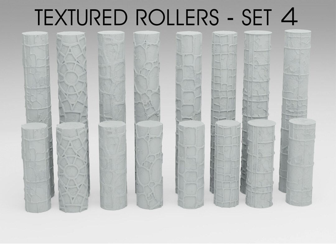 Textured Rollers Set 4 | D&D Terrain, Polymer Clay Pattern - Etsy