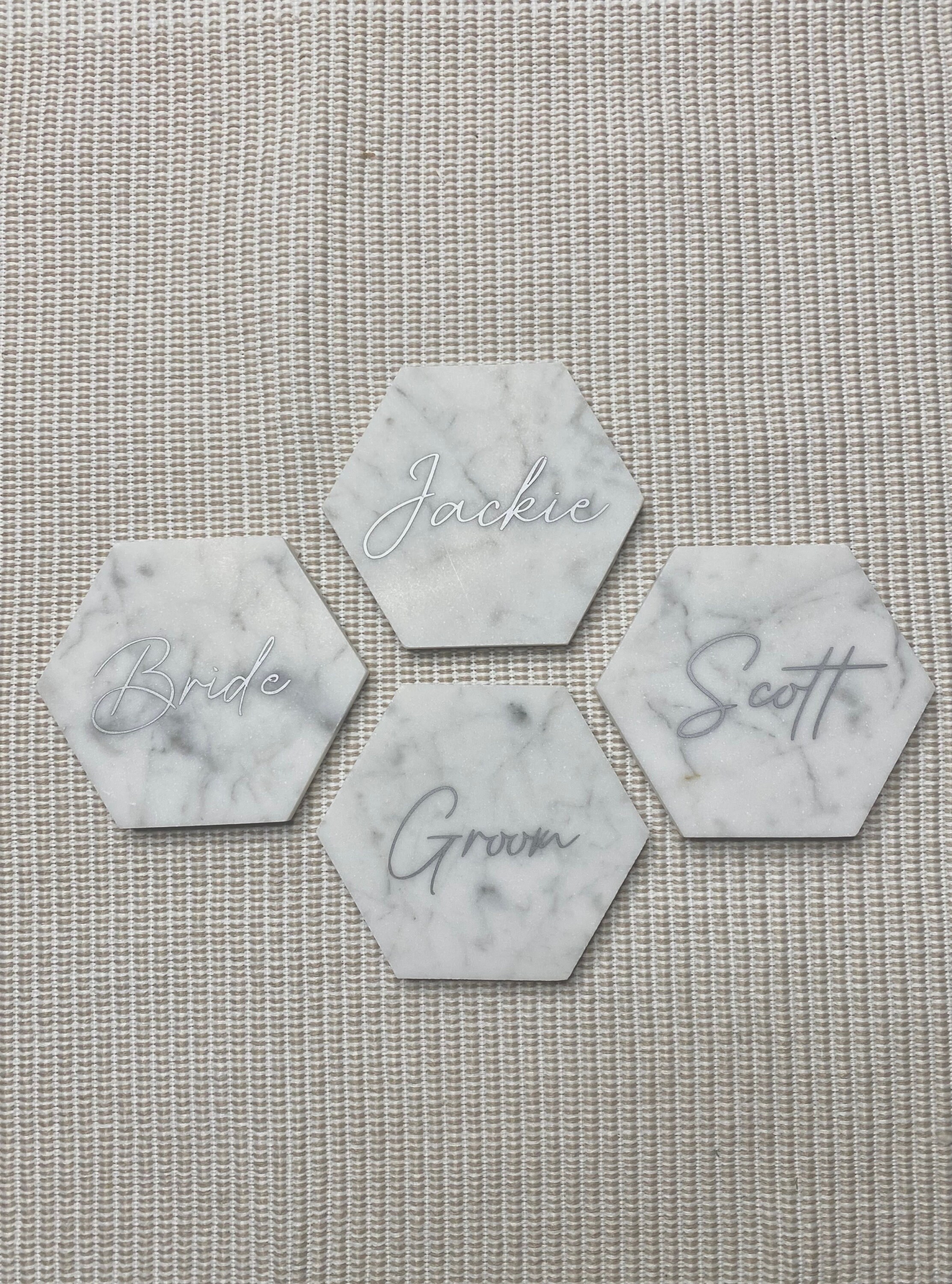 3 Inch - Personalized Marble Place Card Weddinng Favor Table Card - Etsy