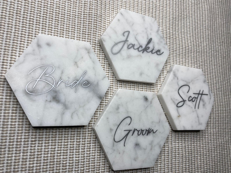 3 Inch - Personalized Marble Place Card Weddinng Favor Table Card - Etsy