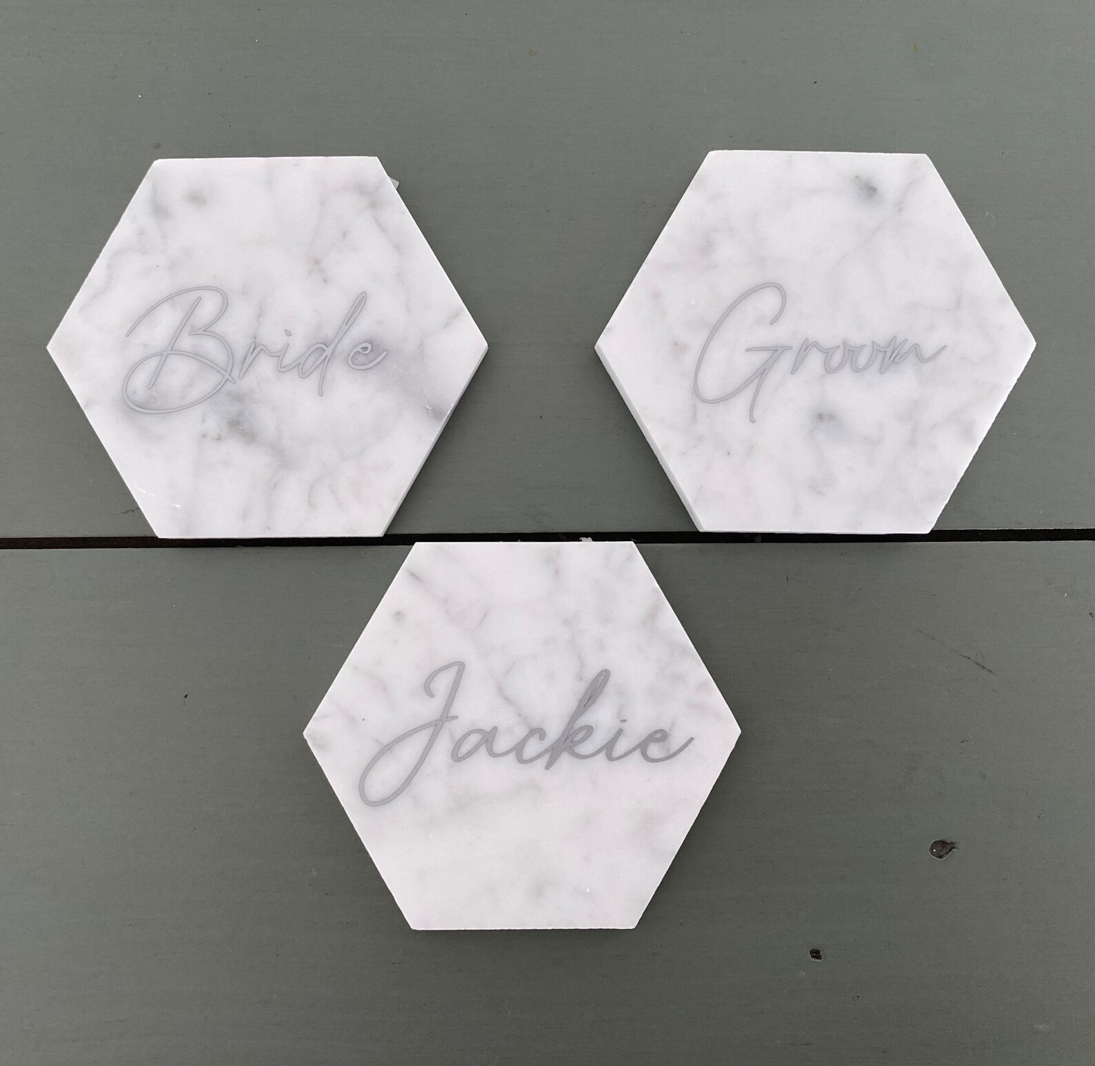3 Inch - Personalized Marble Place Card Weddinng Favor Table Card - Etsy