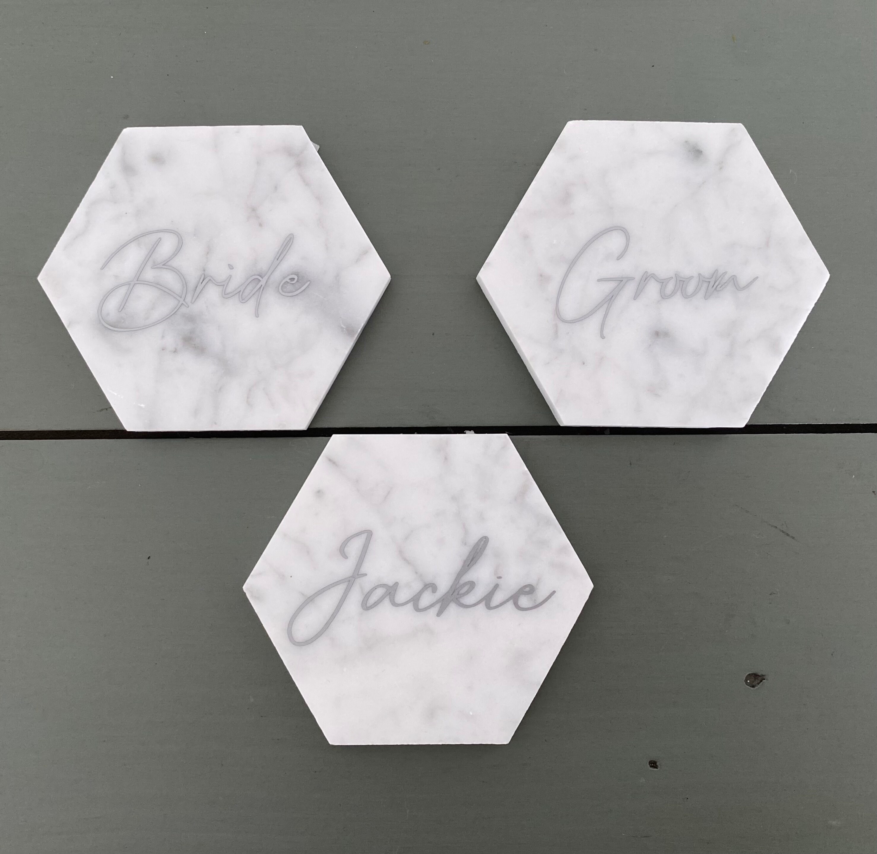 3 Inch - Personalized Marble Place Card Weddinng Favor Table Card - Etsy