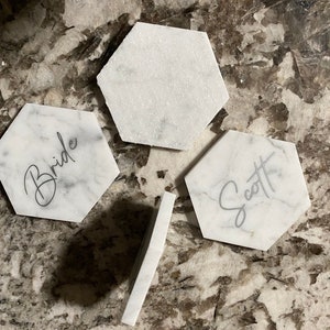 3 Inch - Personalized Marble Place Card Weddinng Favor Table Card - Etsy